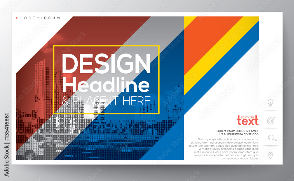 red and blue diagonal banding line modern design Layout template Stock ...