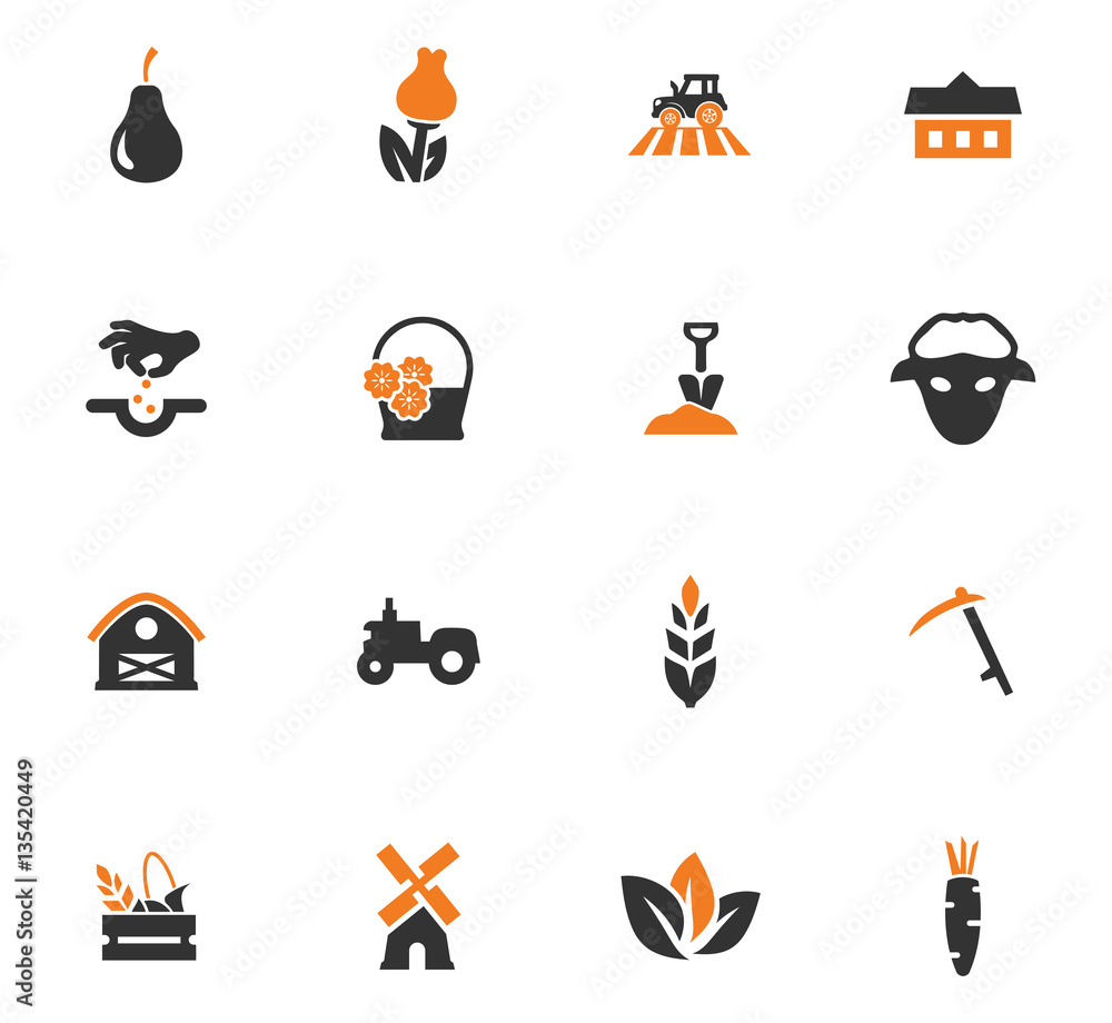 Agricultural icons set Stock Vector | Adobe Stock