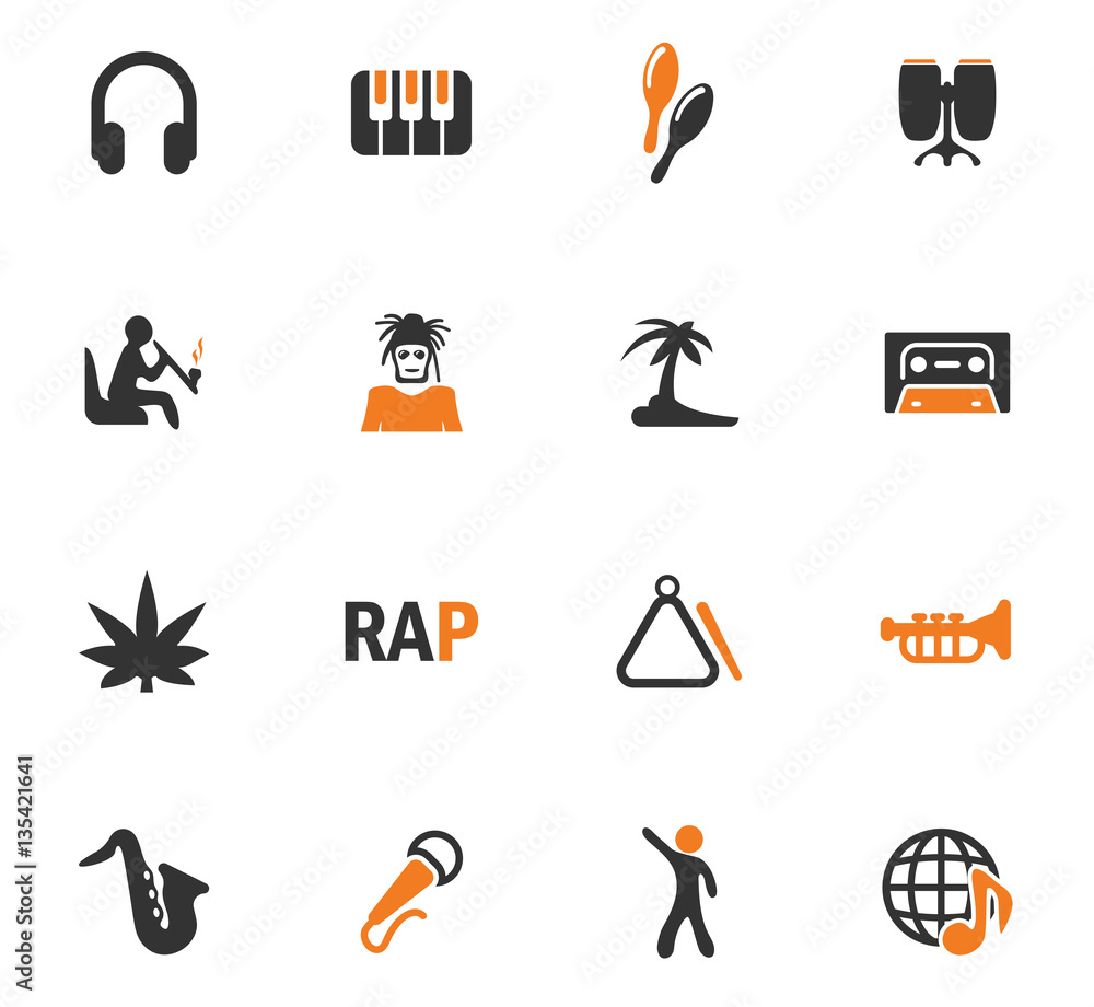 Rap Music icons set Stock Vector | Adobe Stock