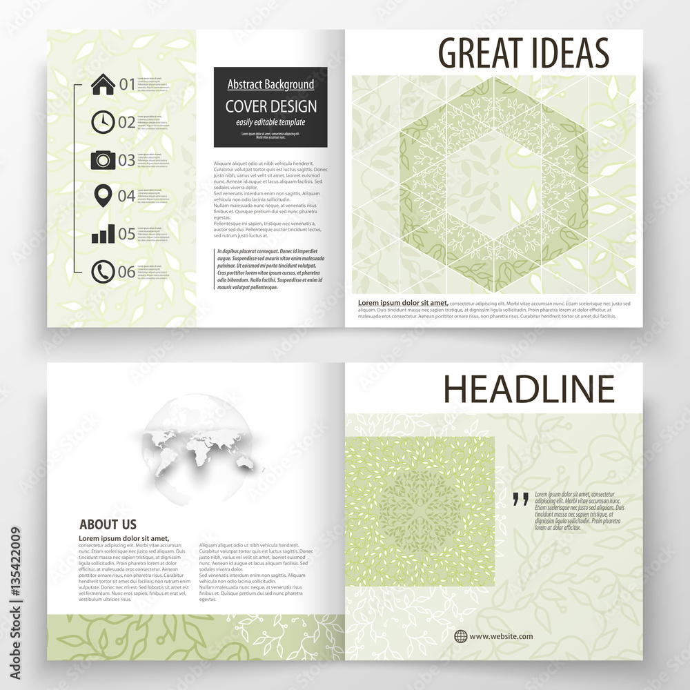 Business templates, square design bi fold brochure, flyer. Leaflet ...