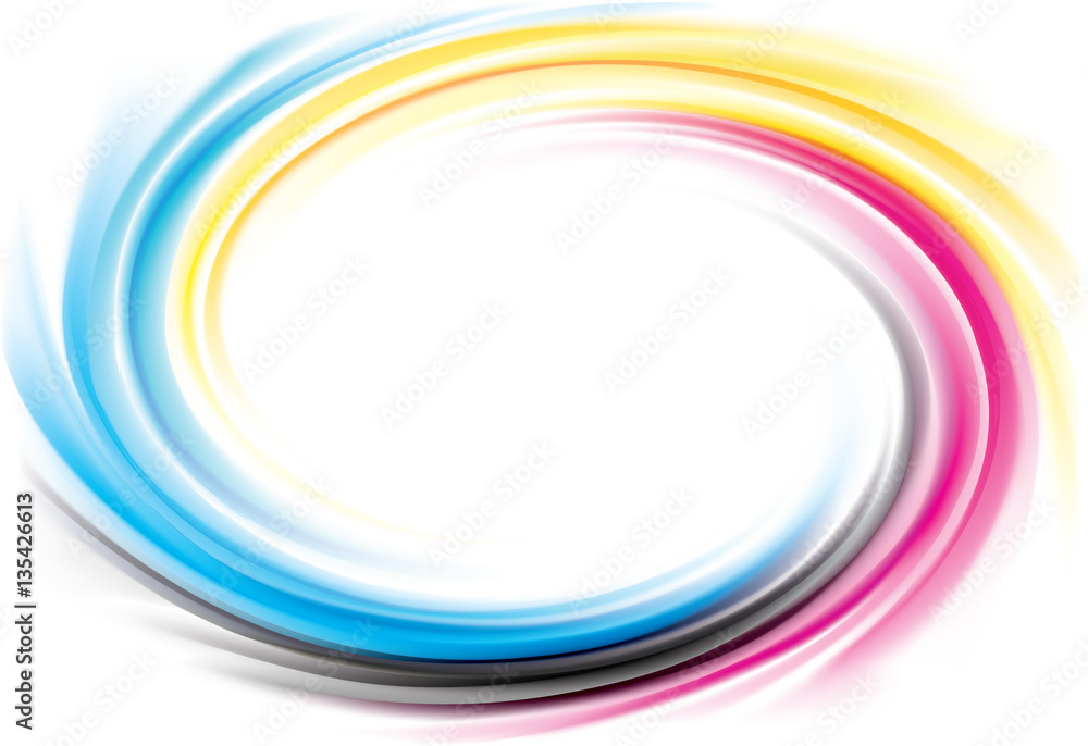 Vector swirl background of primary colors printing process: CMYK Stock ...