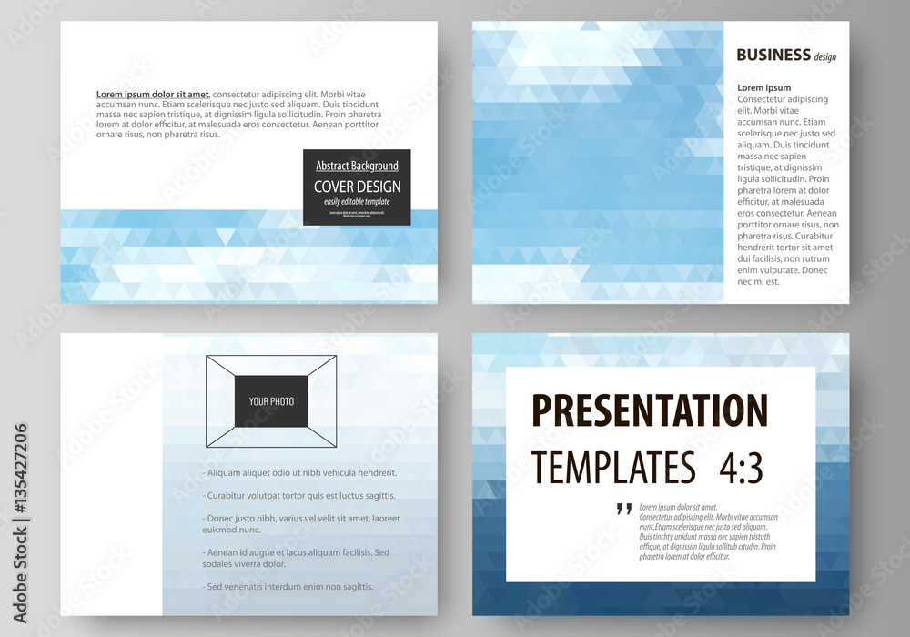Presentation slide templates. Easy editable abstract vector layouts in ...