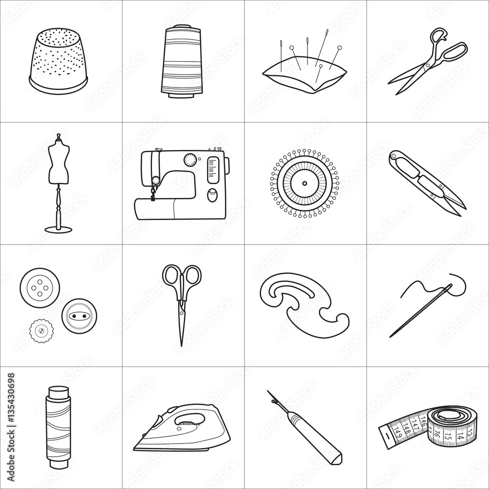 Sewing Tools Drawing