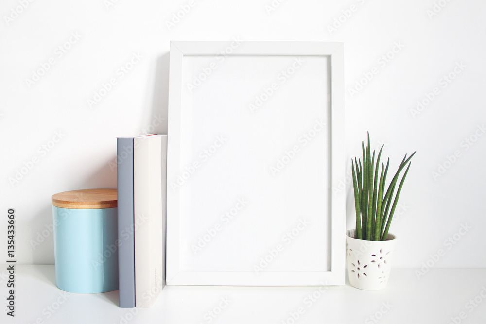 A4 portrait white frame scene Stock Photo | Adobe Stock