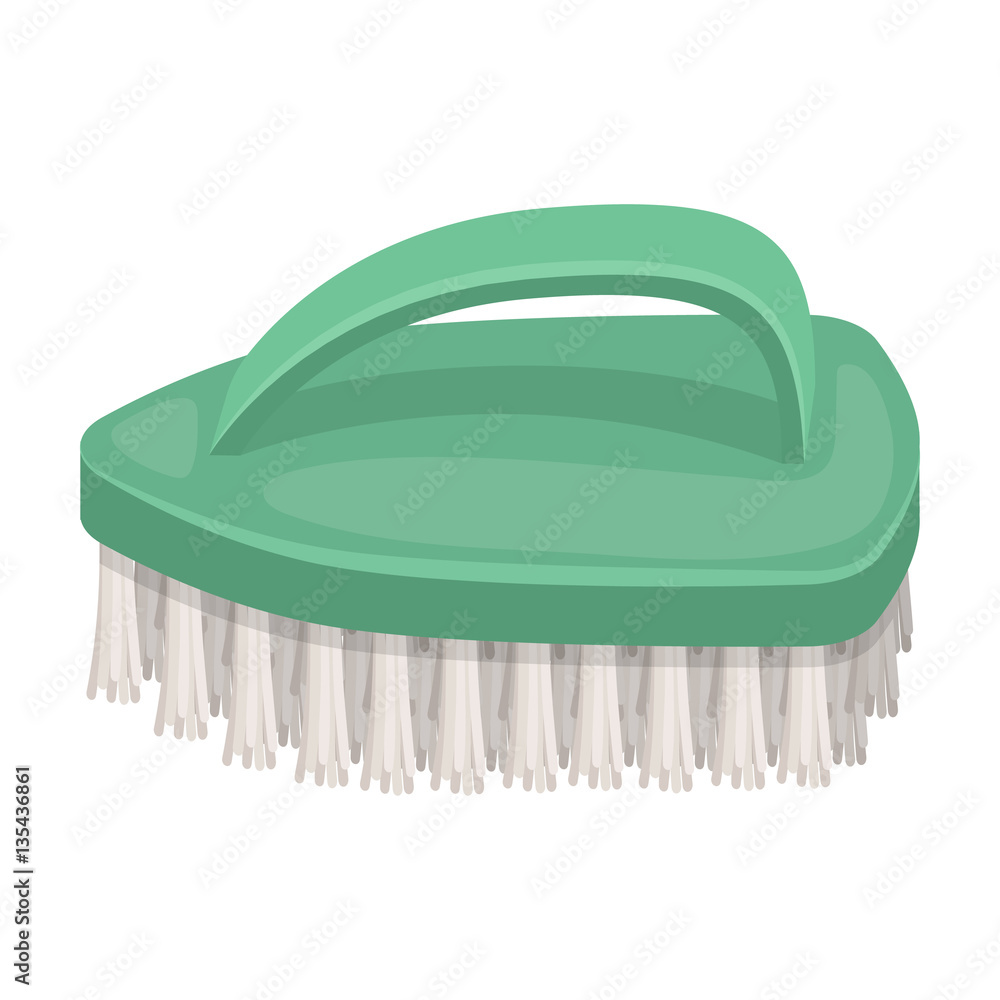 Cleaning brush icon in cartoon style isolated on white background ...