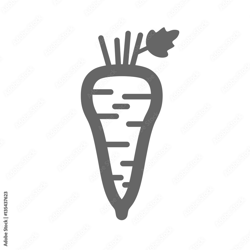 Parsnip root outline icon. Vegetable vector Stock Vector | Adobe Stock