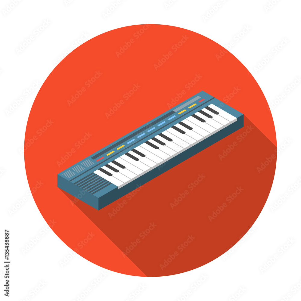 Synthesizer icon in flat style isolated on white background. Musical ...