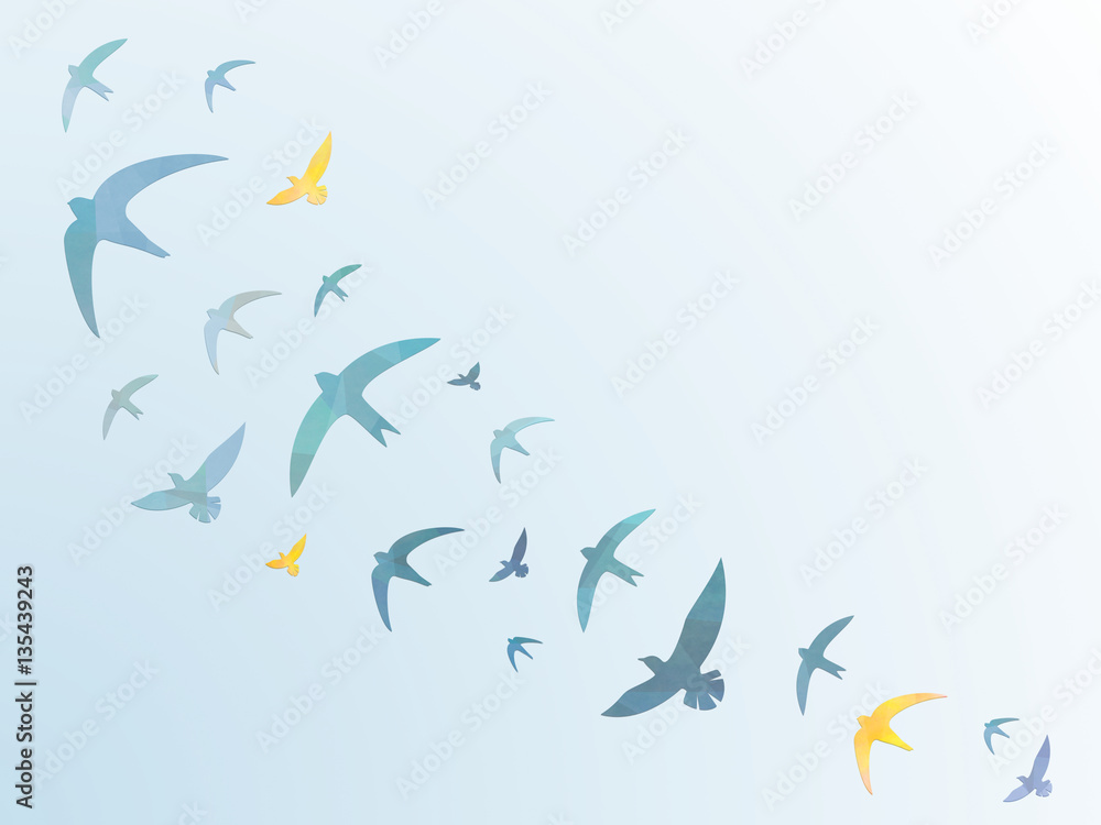 Birds in the sky – Background - Blue Sky Stock Illustration | Adobe Stock