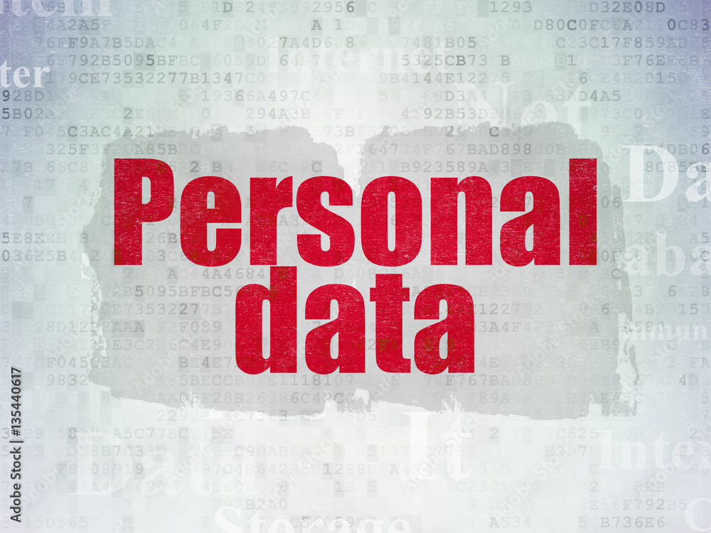 Information concept: Personal Data on Digital Data Paper background ...