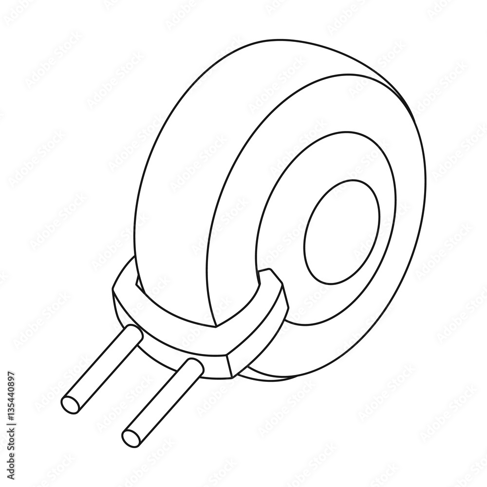 Wheel clamp icon in outline style isolated on white background. Parking ...