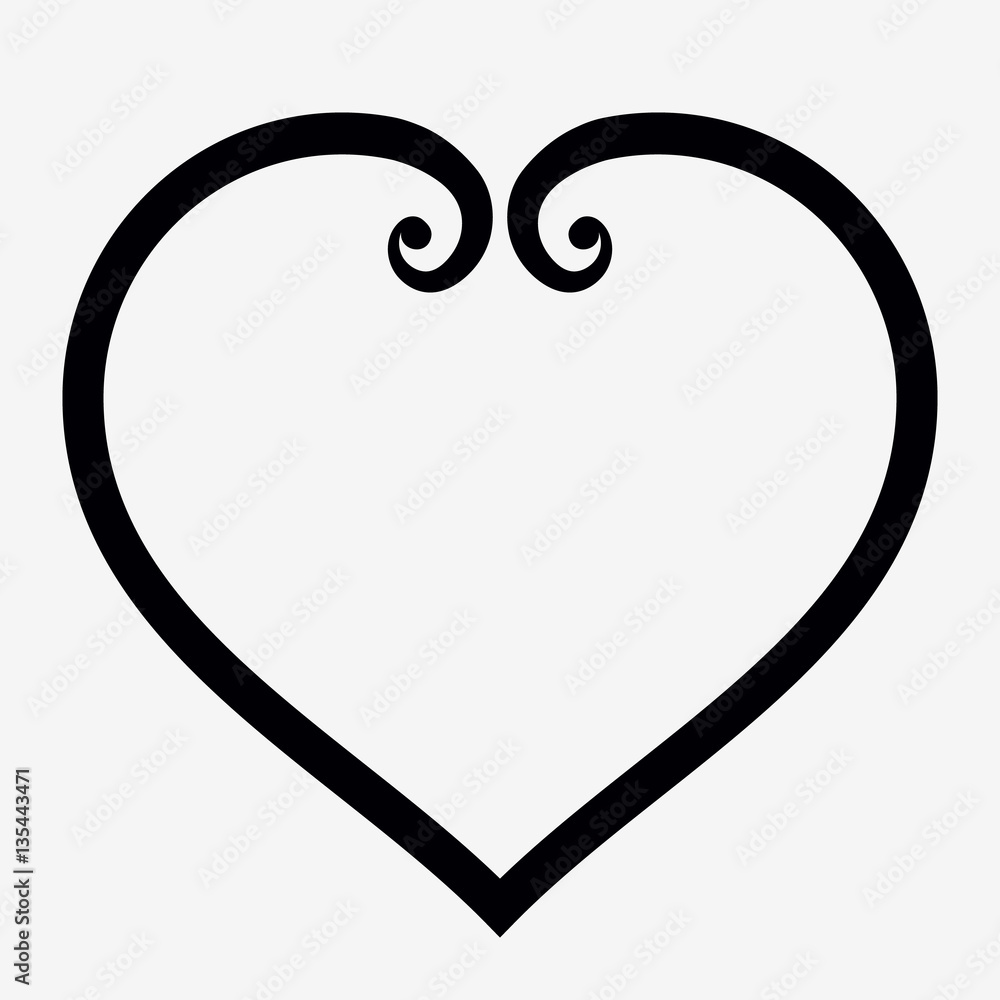 Heart Outline Icon Elegant Minimal Design Style Stock Vector | Adobe Stock