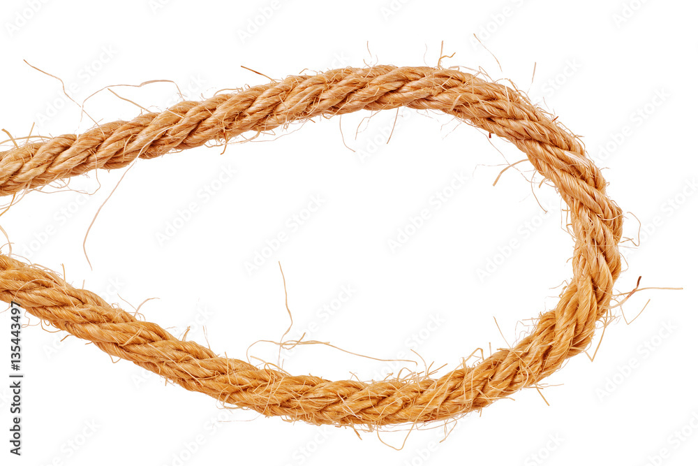 Brown Western Cowboy Lasso Rope Isolated on White Background. Stock ...