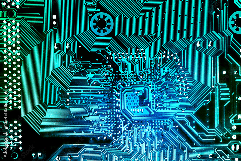Circuit board. Electronic computer hardware technology. Motherboard ...