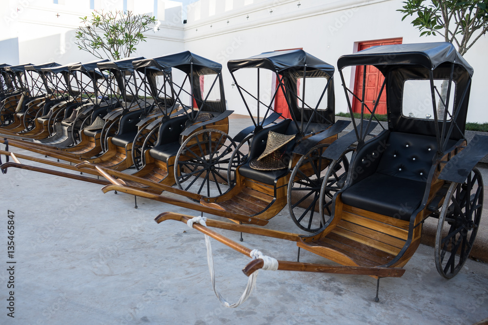 ancient rickshaw paking Stock Photo | Adobe Stock