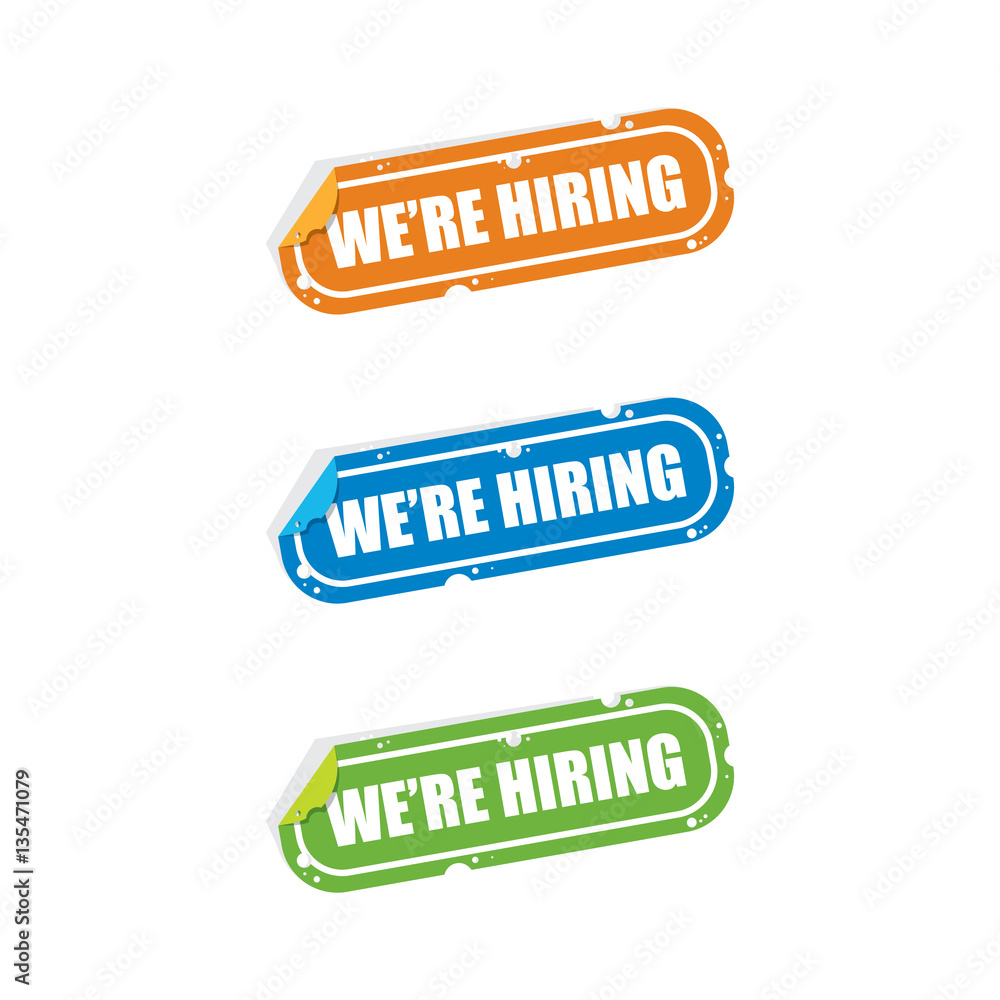 We are Hiring Sticker Labels Stock Vector | Adobe Stock