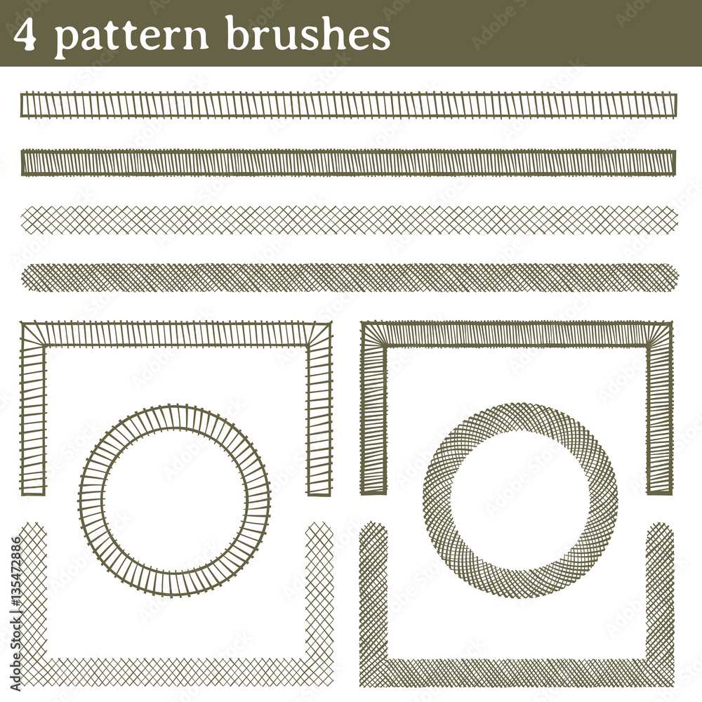 Pattern brushes, striped. You can draw any line and apply a pattern ...