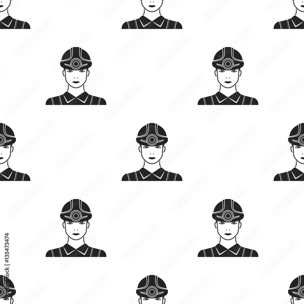 Miner icon in black style isolated on white background. Mine pattern ...