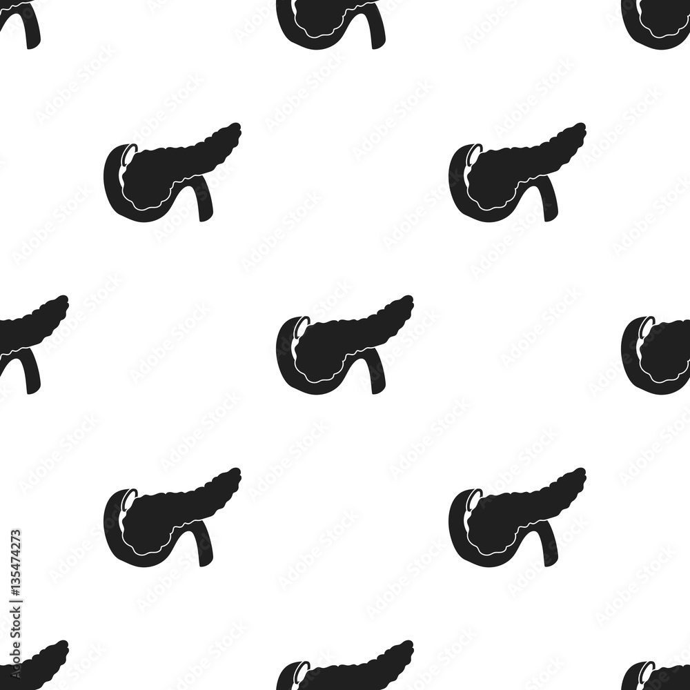 Pancreas icon in black style isolated on white background. Organs ...