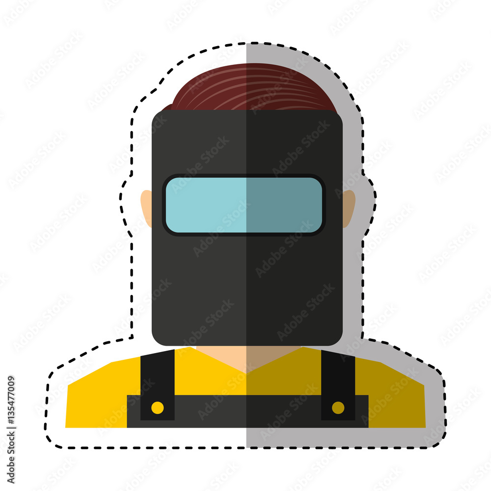 worker avatar with safety suit vector illustration design Stock ...
