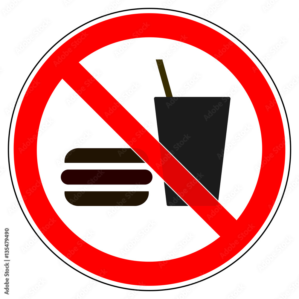 srr96 SignRoundRed - german - Verbotszeichen: Essen und trinken ...
