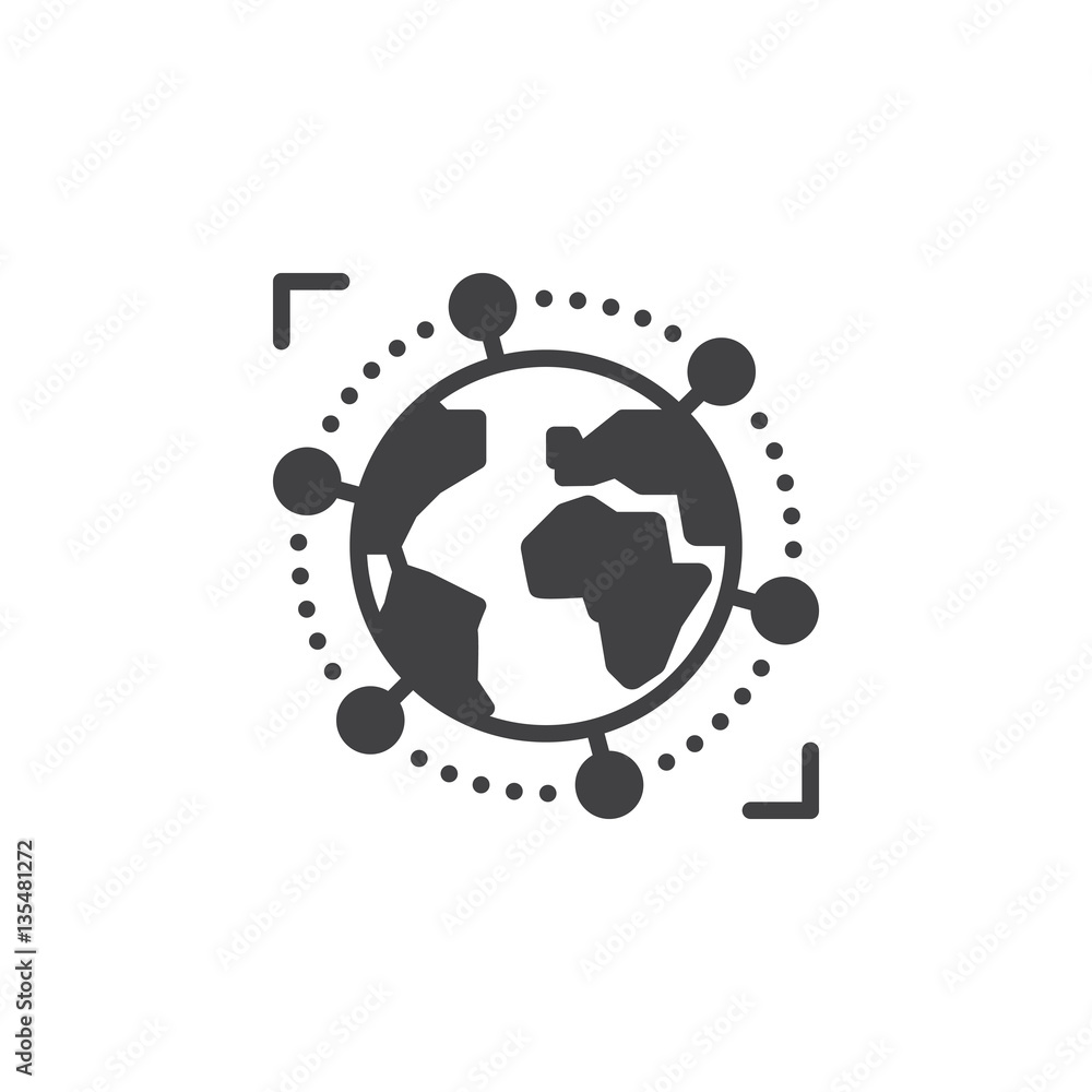 International, global business icon vector, filled flat sign, solid ...