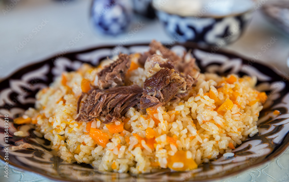 Uzbek pilaf Stock Photo | Adobe Stock