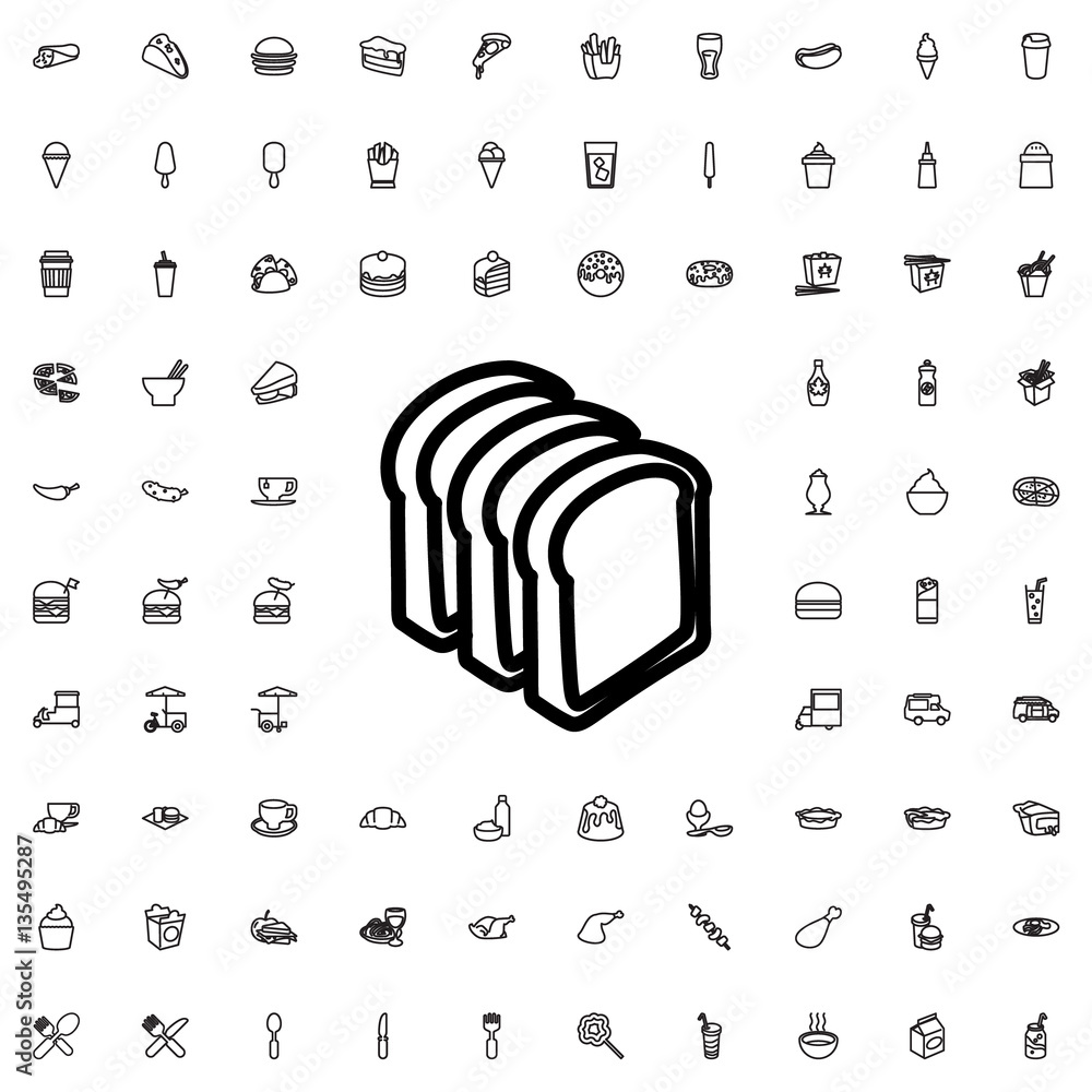 bread slices icon illustration Stock Vector | Adobe Stock