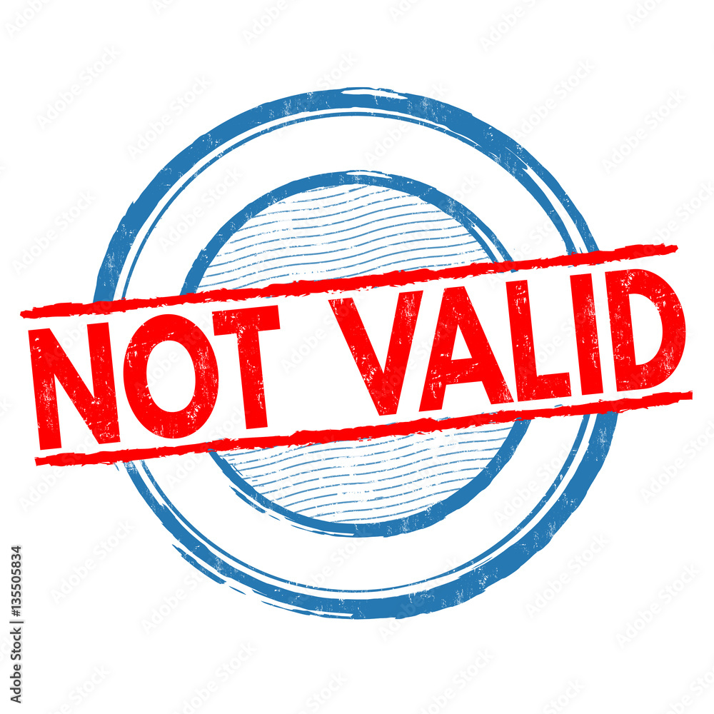 Not valid sign or stamp Stock-Vektorgrafik | Adobe Stock
