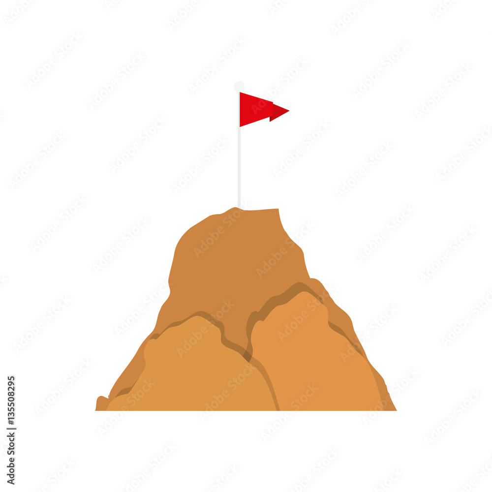 Flag on mountain icon vector illustration graphic design Stock Vector ...