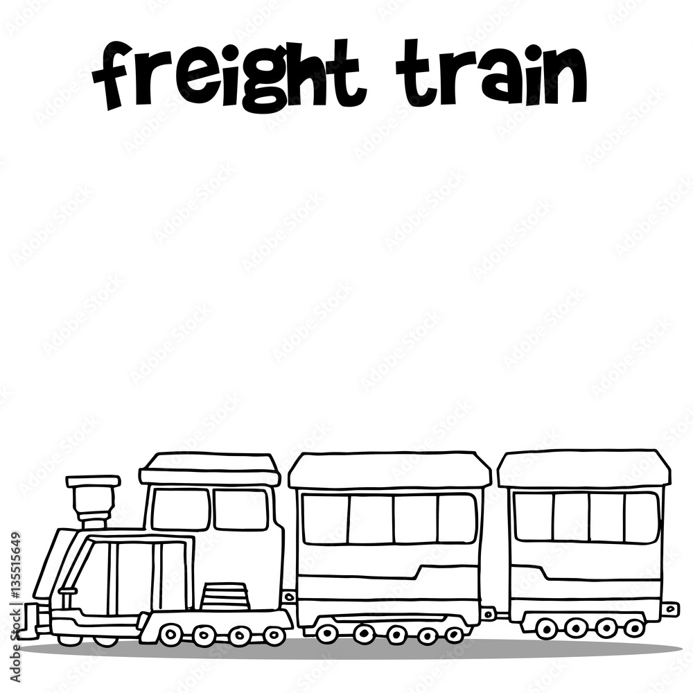 Freight train of transport collection Stock Vector | Adobe Stock