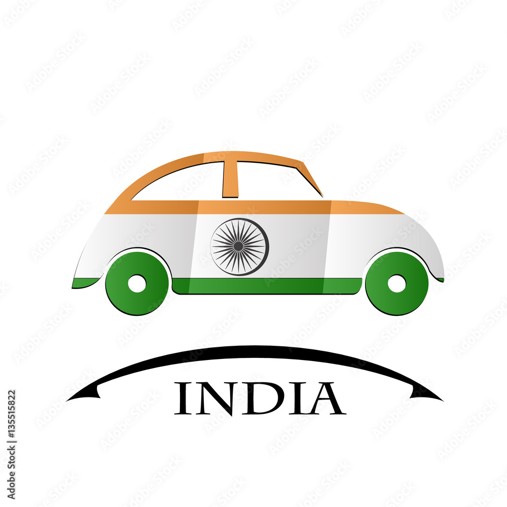 car icon made from the flag of India vector de Stock | Adobe Stock