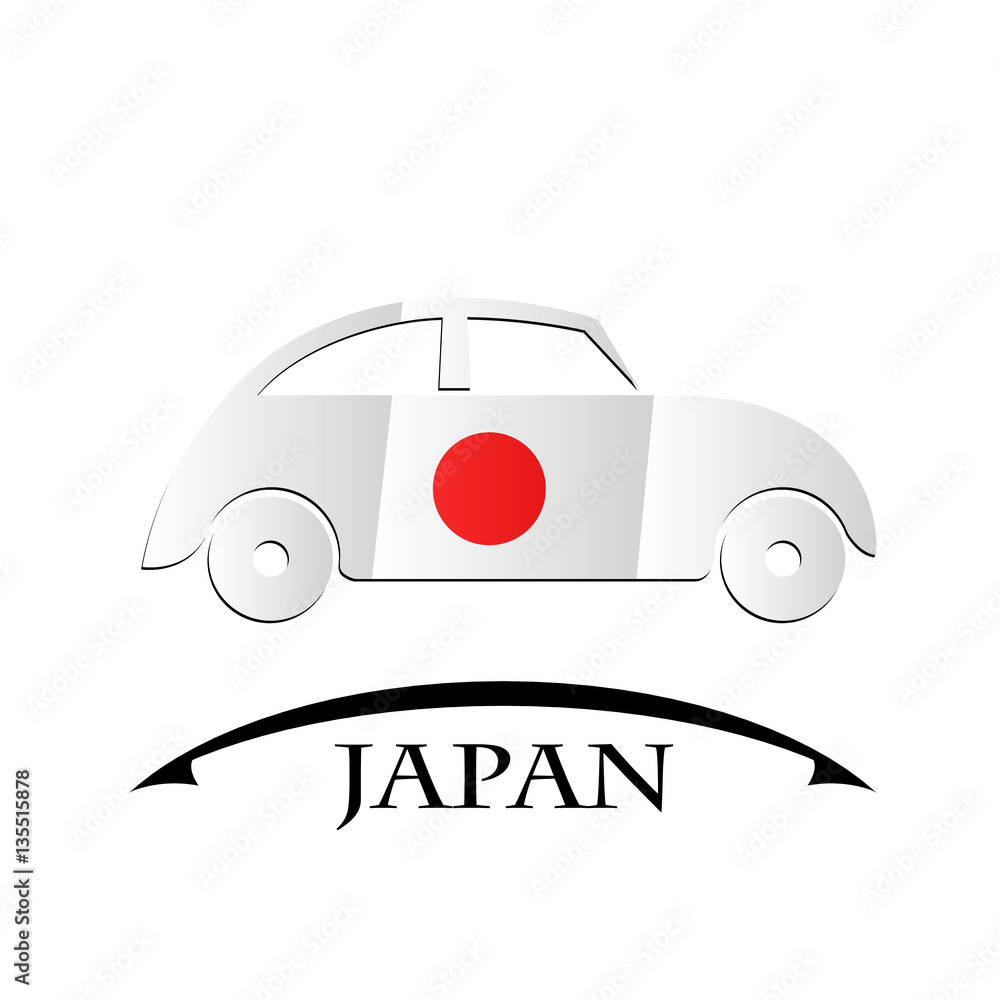 car icon made from the flag of Japan Stock-Vektorgrafik | Adobe Stock