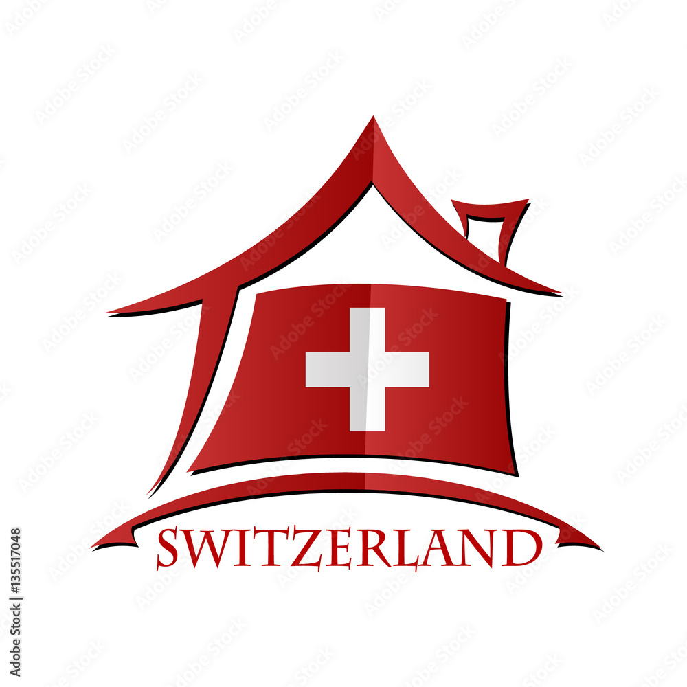 House icon made from the flag of Switzerland Stock Vector | Adobe Stock