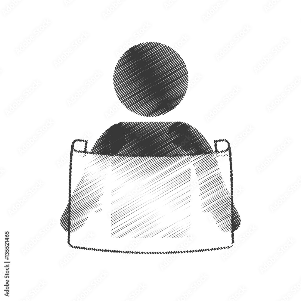 drawing man reading print paper figure pictogram vector illustration ...