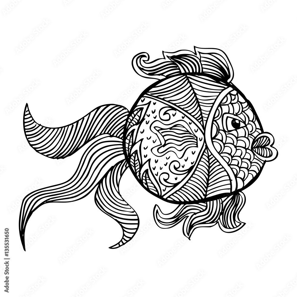 Hand drawn fish Stock Illustration | Adobe Stock