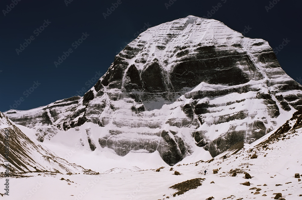 The North Face of sacred Mount Kailash in Western Tibet. Stock Photo ...
