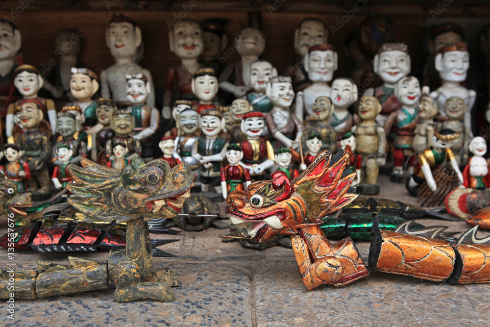 Vietnamese water puppets for its famous water puppet theater on shop in ...