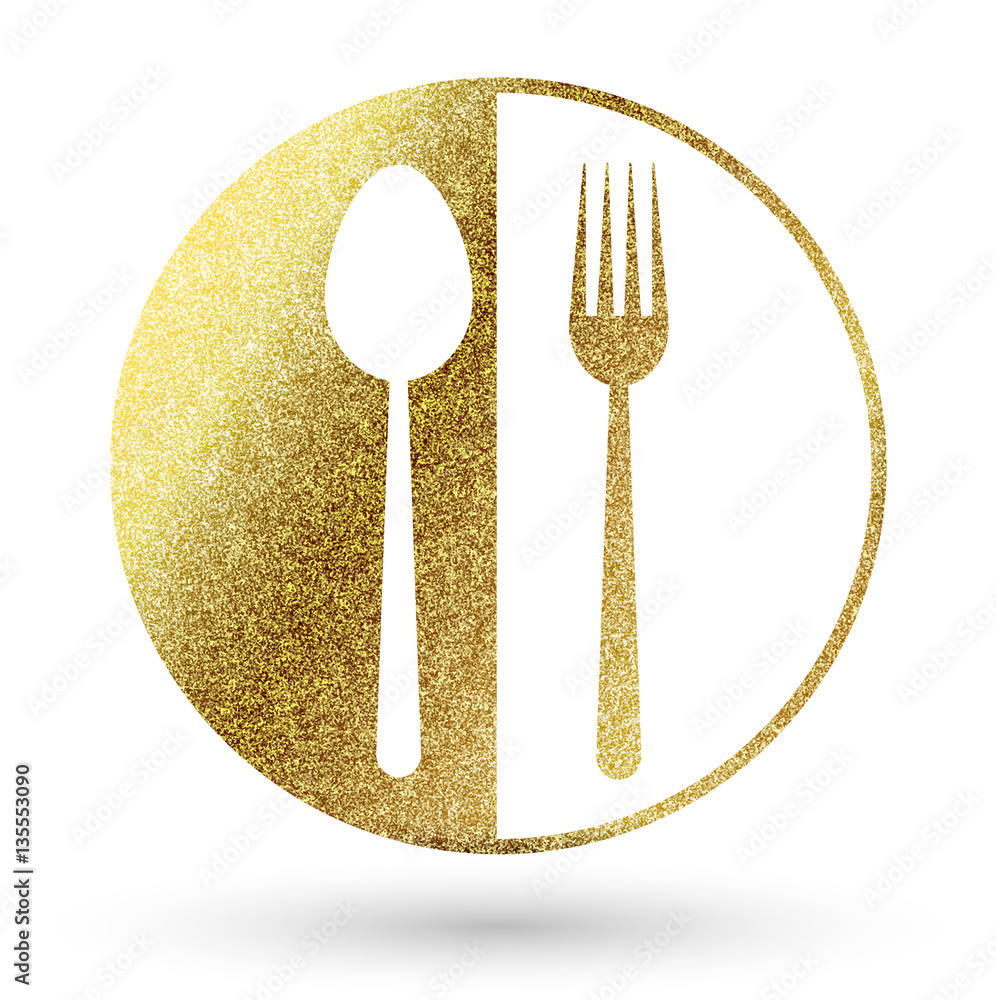Restaurant Logo Golden Stock Vector | Adobe Stock