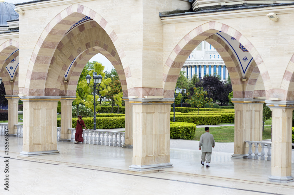 Mosque "Heart of Chechnya" (Akhmad Kadyrov Mosque) interior view in ...