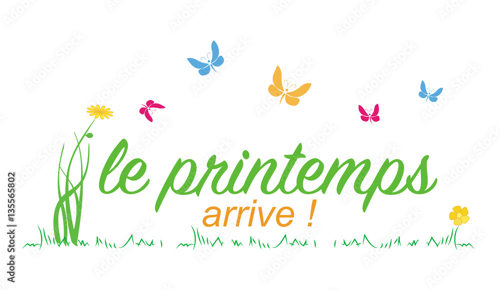 le printemps arrive ! Stock Vector | Adobe Stock