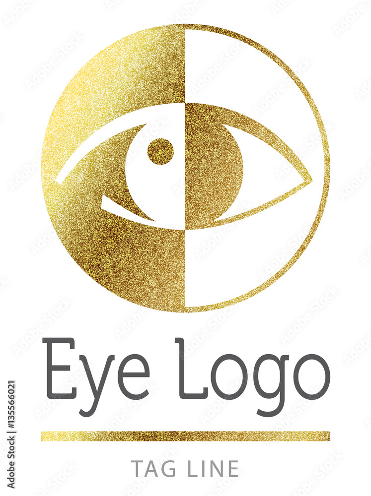 Eye Golden Shiny Logo Stock-Vektorgrafik | Adobe Stock
