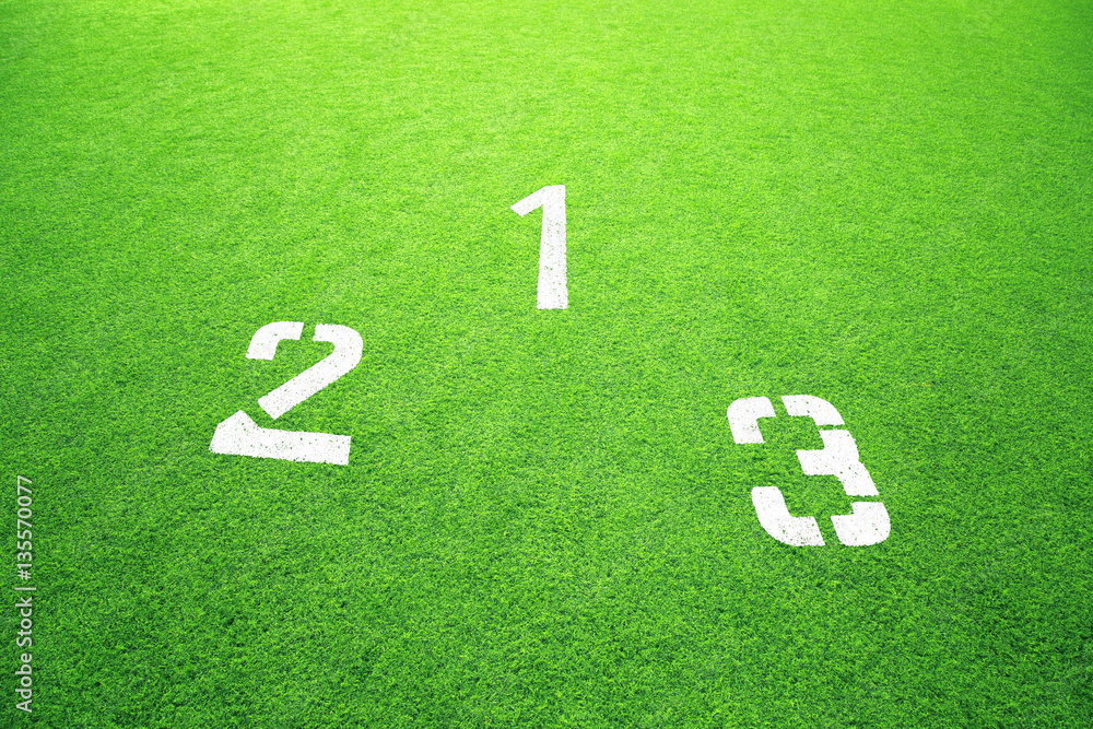 Conceptual winners podium with first, second and third place numbers on ...