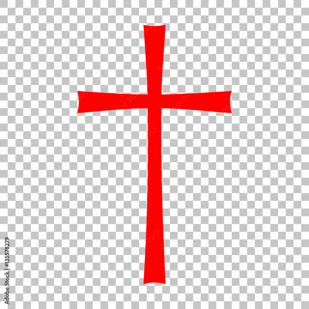 Red Christian cross on a background isolate. Stylish vector ...