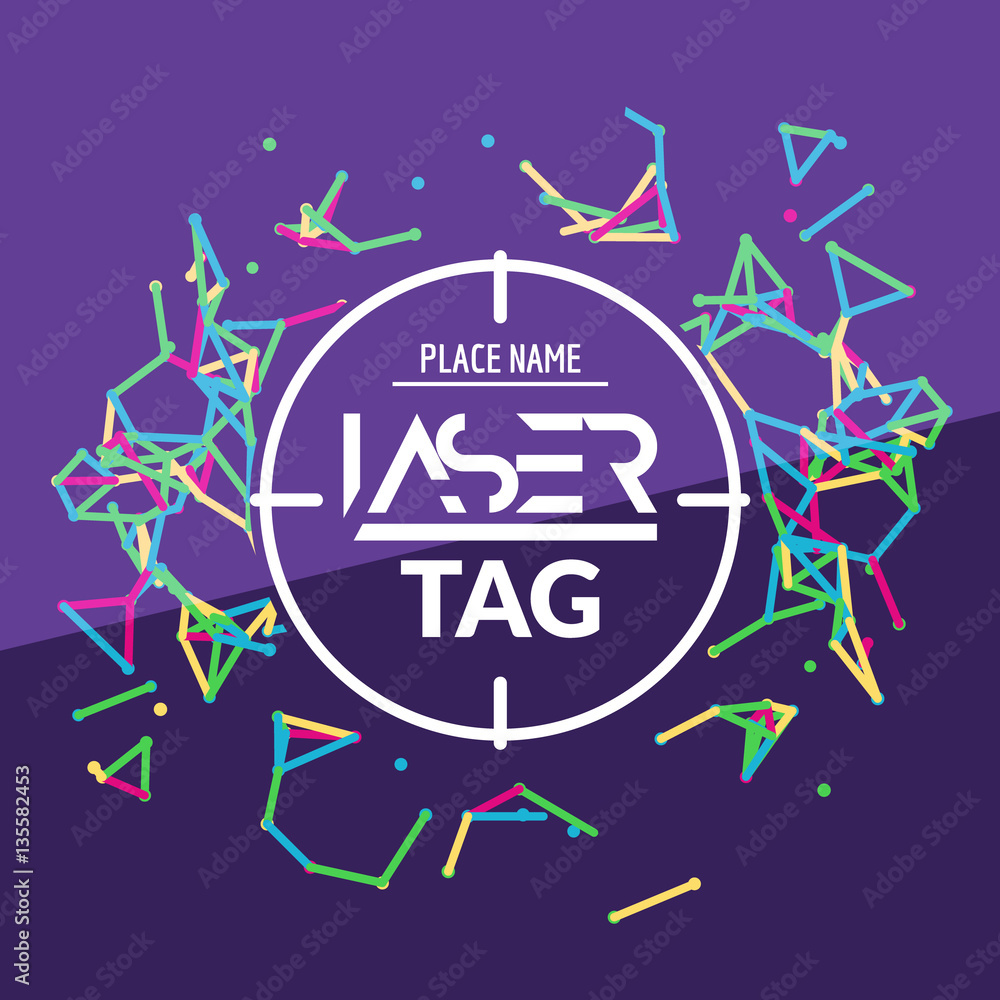 Laser tag target game poster flyer. Vector lasertag banner for fun ...