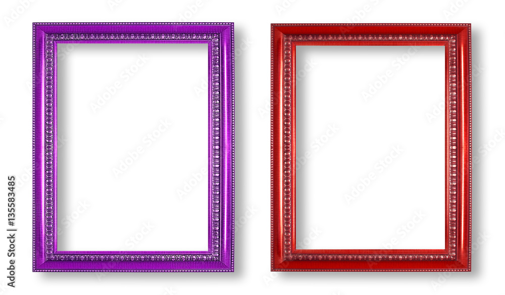 purple frame and red frame isolated on white background Stock Photo ...