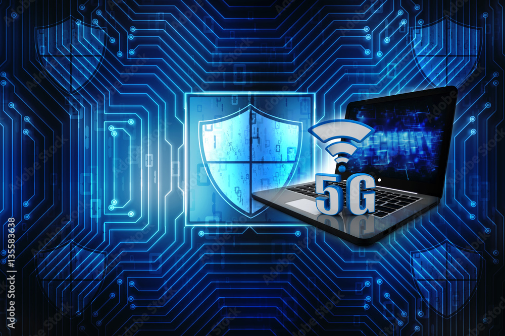 5G concept, 3D rendering Stock Illustration | Adobe Stock