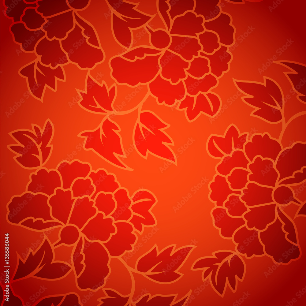 Chinese pattern flower background Stock Vector | Adobe Stock