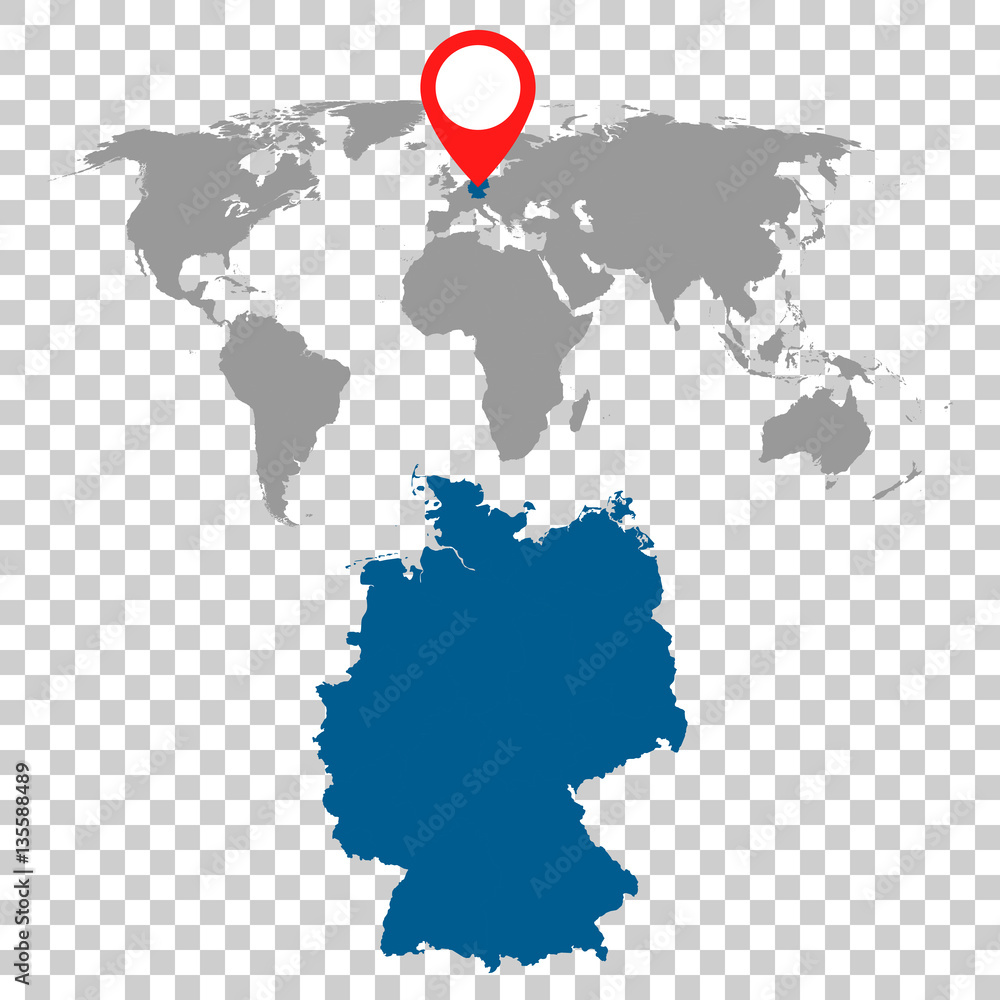 Detailed map of Germany and World map navigation set. Flat vector ...