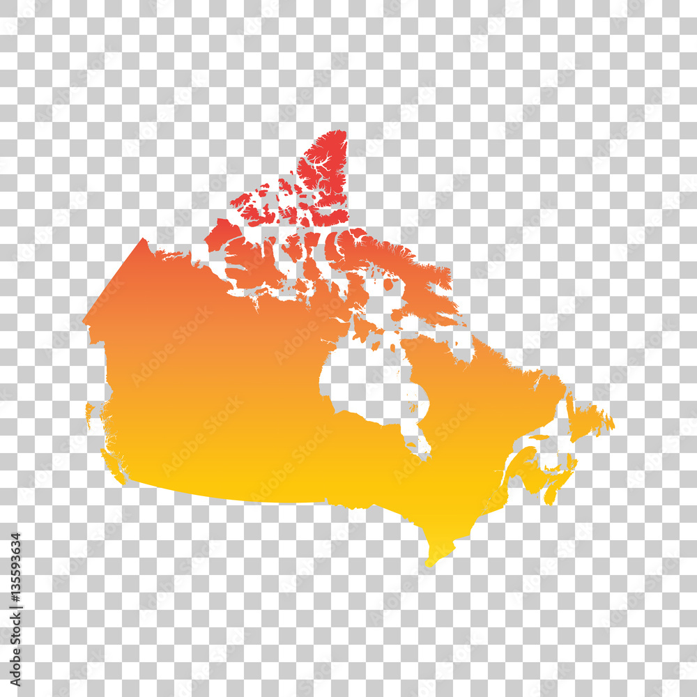 Canada map. Colorful orange vector illustration Stock Vector | Adobe Stock
