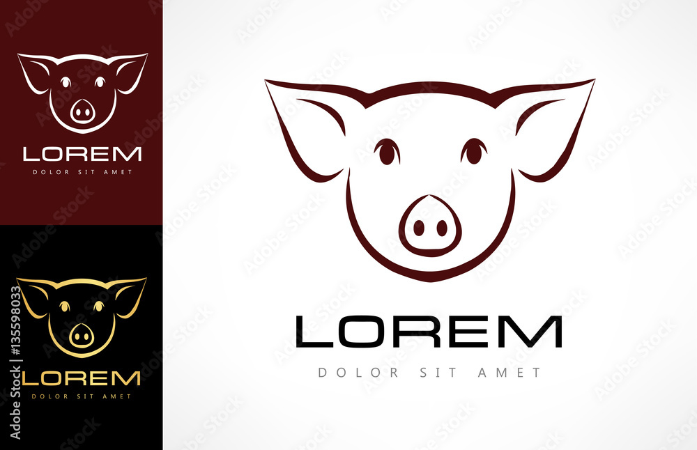 pig logo Stock Vector | Adobe Stock